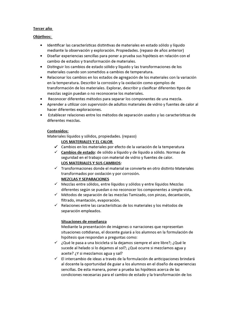 Tercer Año Materiales | PDF | Líquidos | Tensión superficial