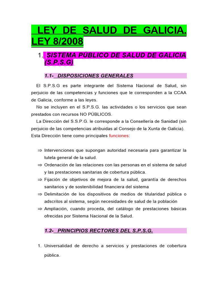 Ley de Salud de Galicia | PDF | Seguridad y salud ocupacional | Adopción