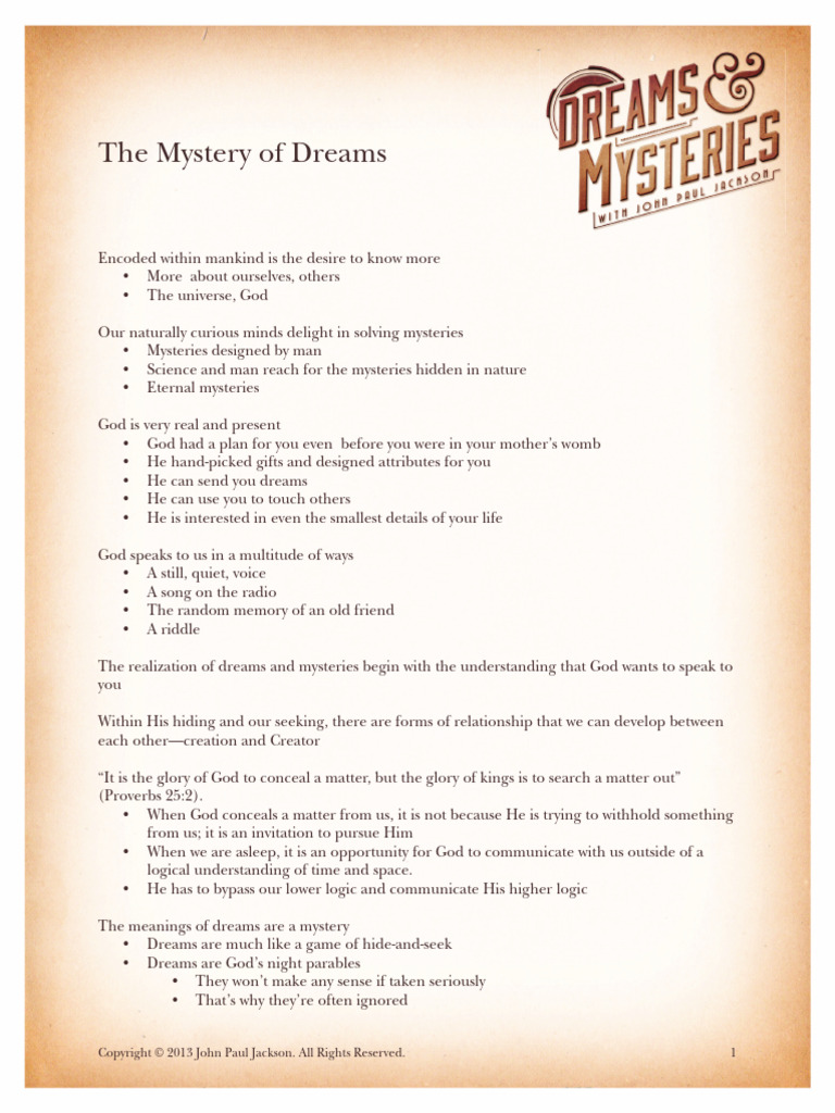 Understanding Dreams and God's Messages | PDF | Dream | Bible