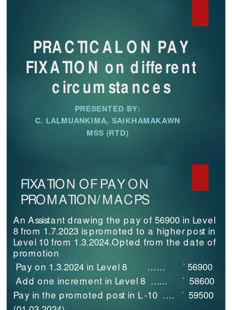 Practical On Pay Fixation | PDF | Finance & Money Management