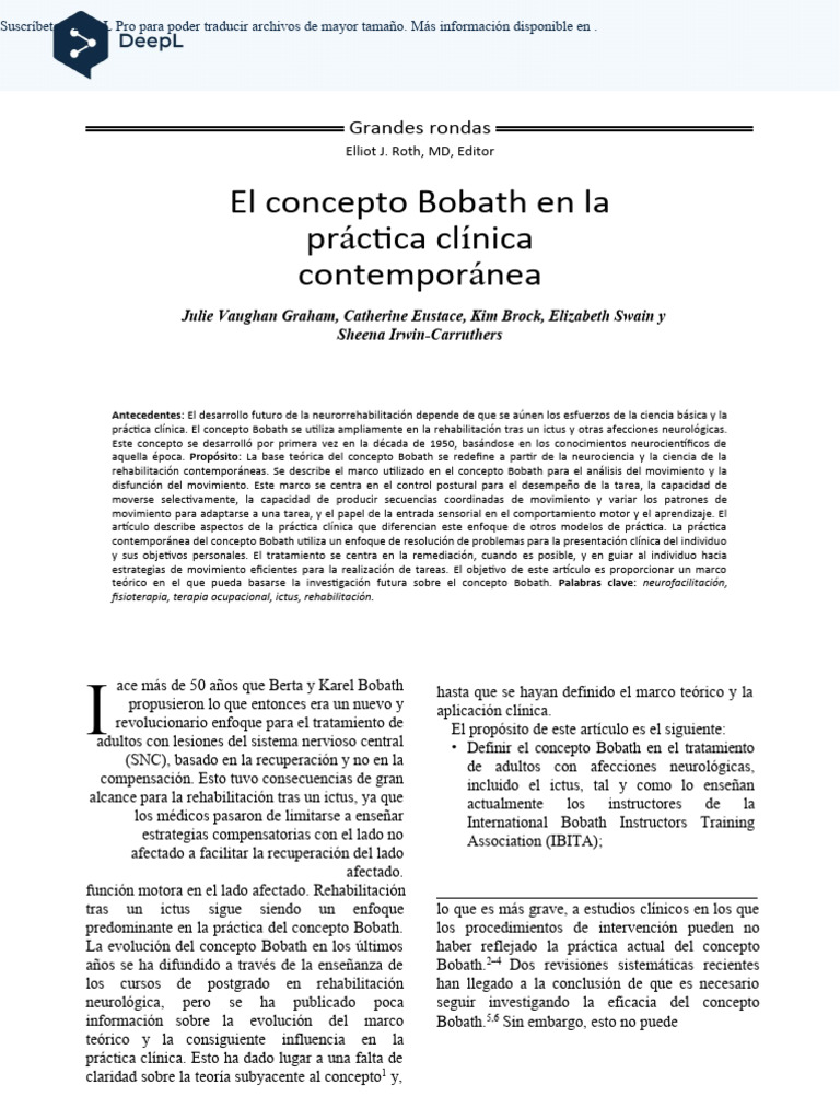 Concepto Bobath | PDF | Neuroplasticidad | Sinapsis
