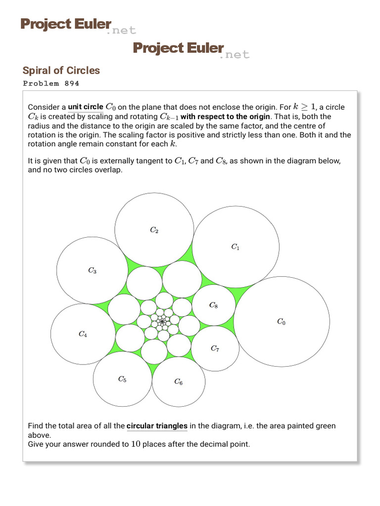 #894 Spiral of Circles - Project Euler | PDF