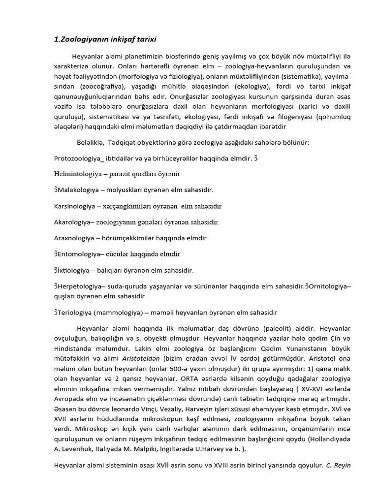 Zoologiya | PDF