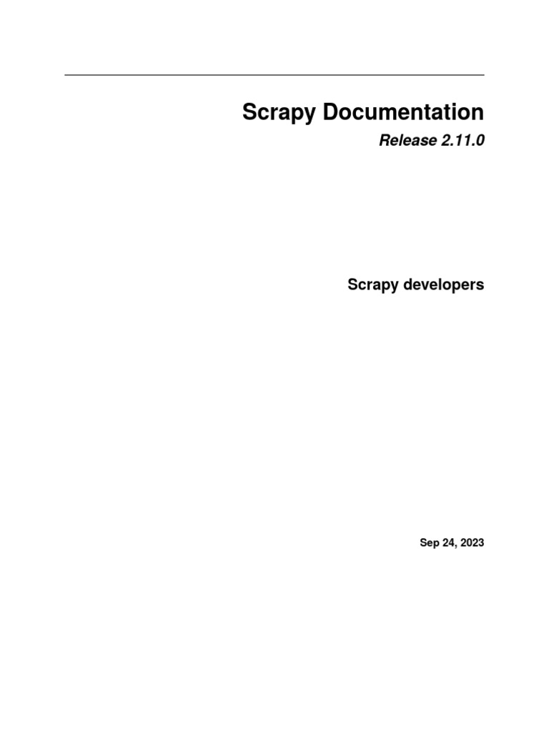 Scrapy Documentation | PDF | X Path | Html