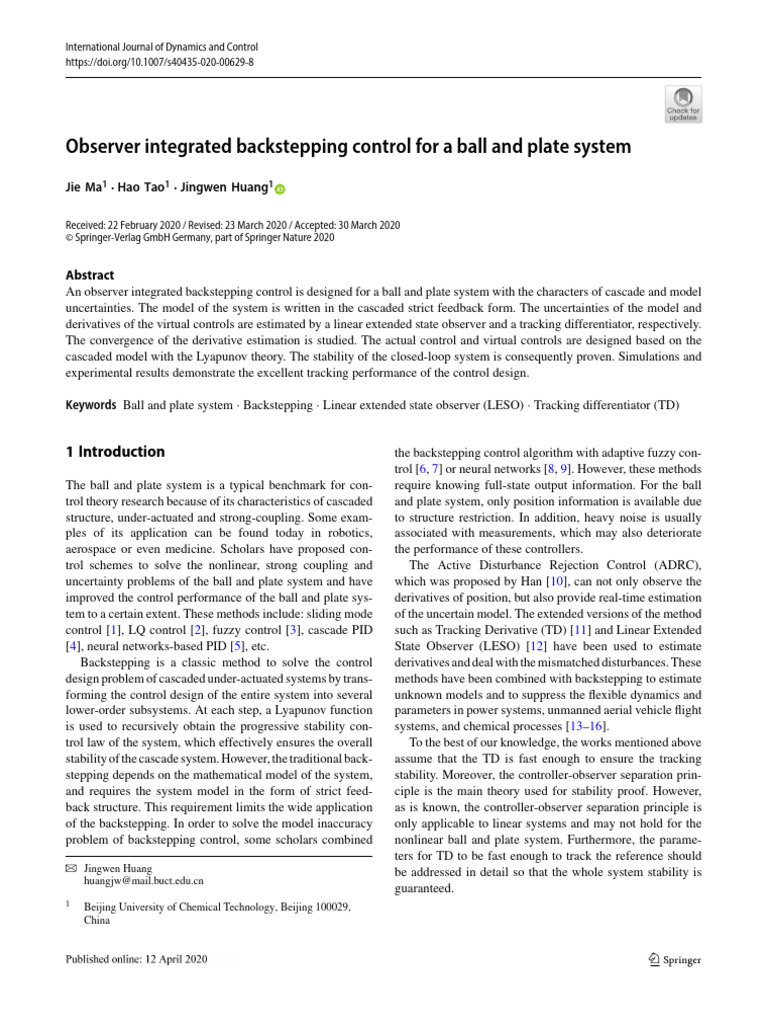 Paper of Optimization Lecture 5 | PDF | Control Theory | Mechanics