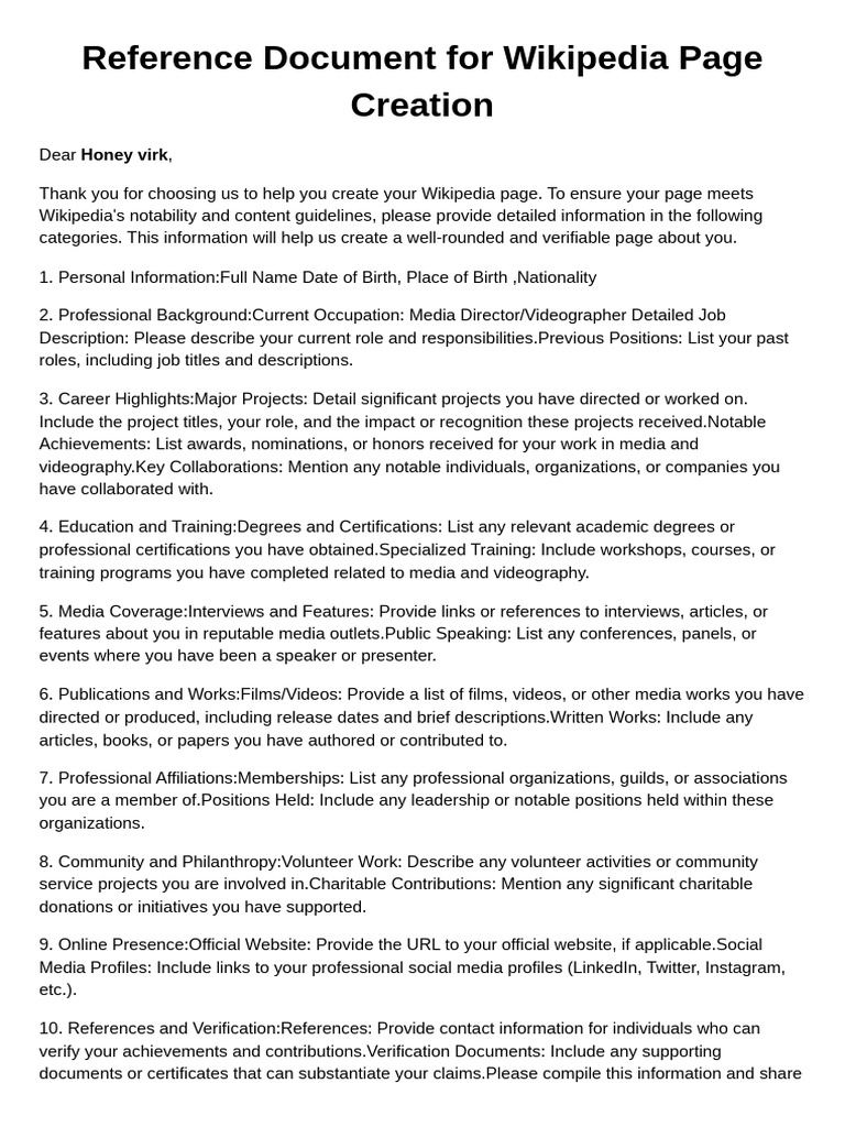 Reference Document For Wikipedia Page Creation | PDF | Wikipedia ...