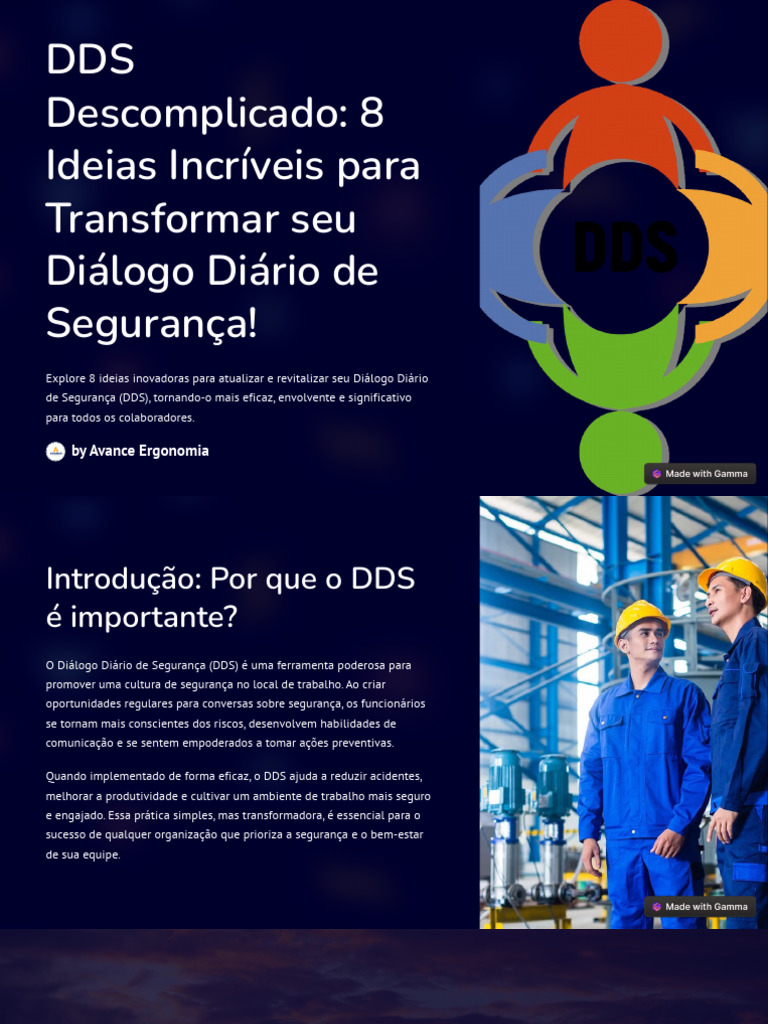 DDS Descomplicado 8 Ideias Incriveis para Transformar Seu Dialogo Diario de Seguranca | PDF ...