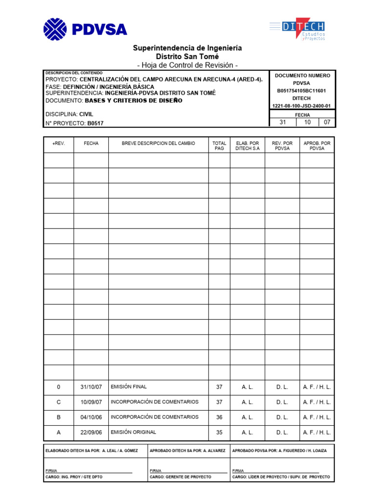 Diseño del Campo Arecuna ARED-4 | PDF | Diseño | Ingeniería