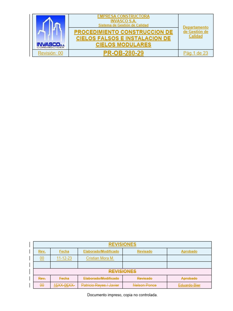 PR-OB-280-29 Procedimiento de Constr. de Cielos Falsos e Inst. Cielos ...