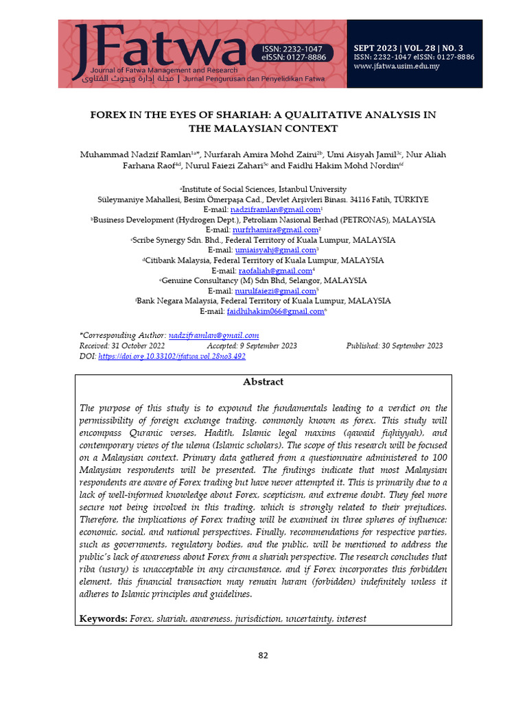 Shariah Perspectives on Forex Trading in Malaysia | PDF | Contract For ...