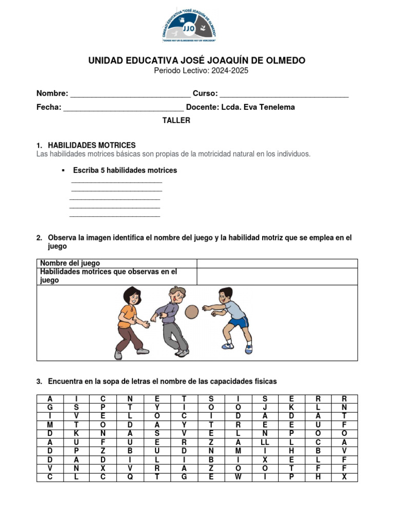 Taller Eeff 2024-2025 | PDF | Aptitud física