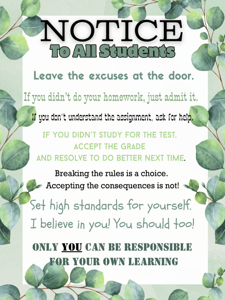 Notice To All Students | PDF