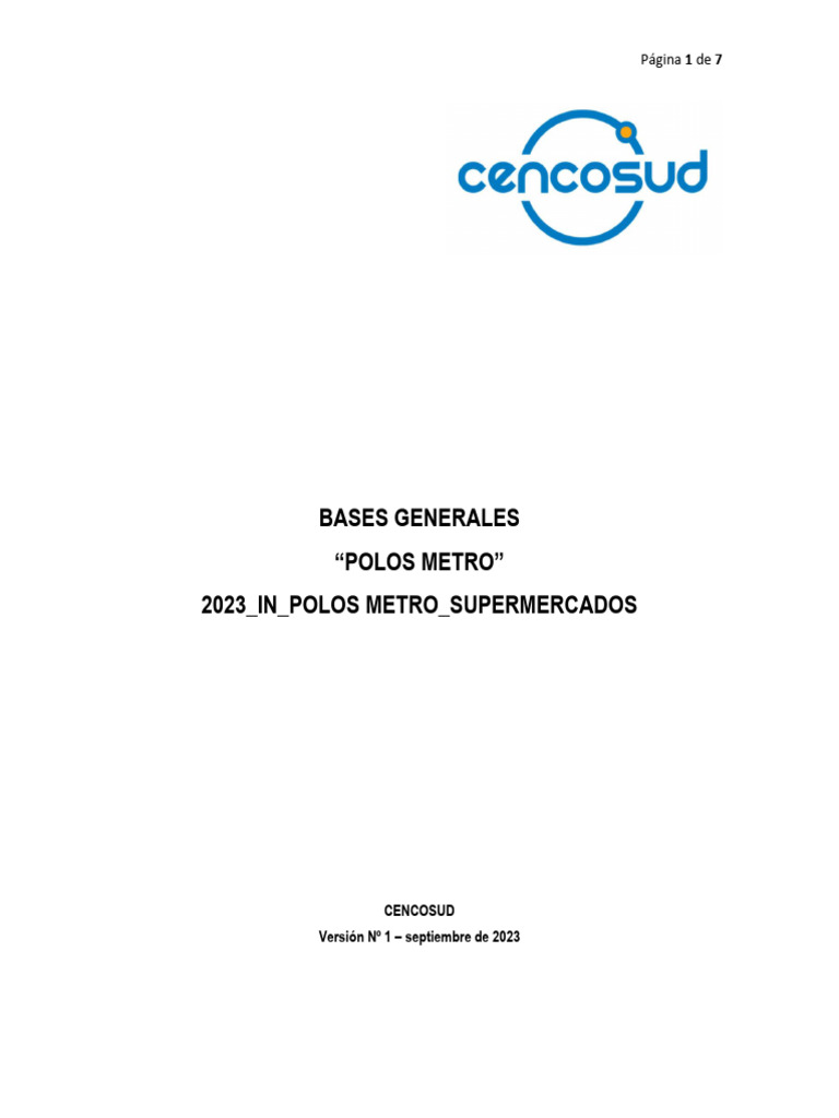 Bases Generales - Polos Metros 2022 | PDF | Textiles