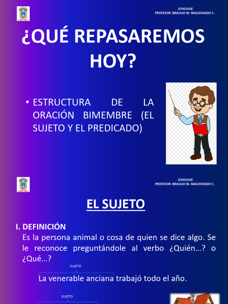 Estructura de la Oración Bimembre | PDF | Predicado (Gramática ...