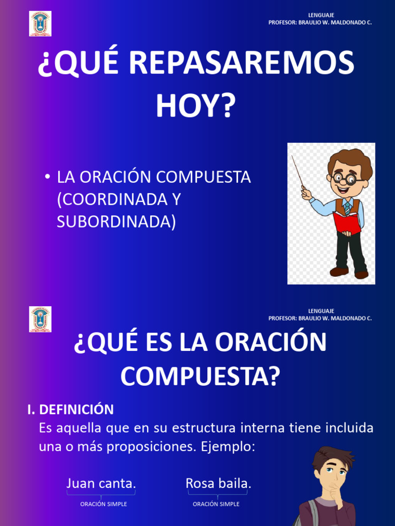 11la Oración Compuesta | PDF | Oración (Lingüística) | Gramática