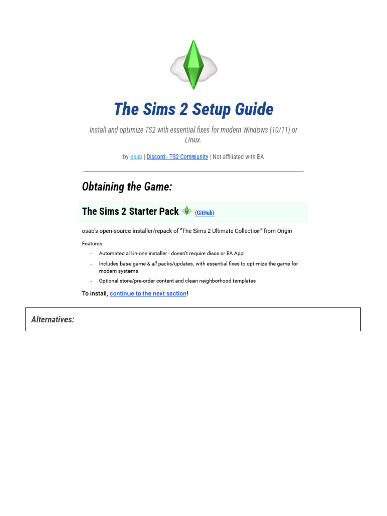 The Sims 2 - Setup Guide - Osab | PDF | Graphics Processing Unit ...