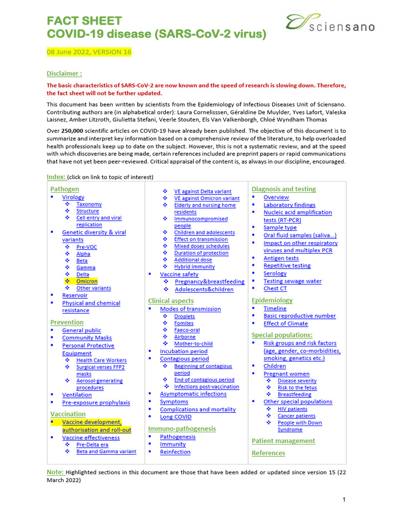 COVID-19_fact_sheet_ENG | PDF | Virus | Biology