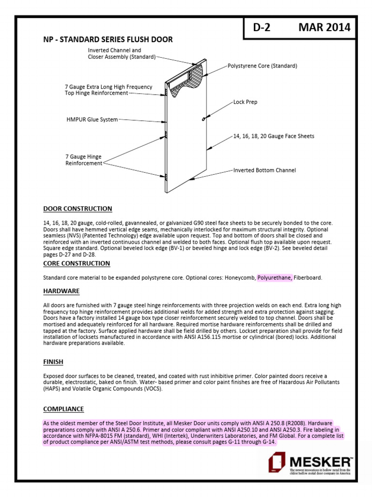 FT- Mesker | PDF | Door | Volatile Organic Compound