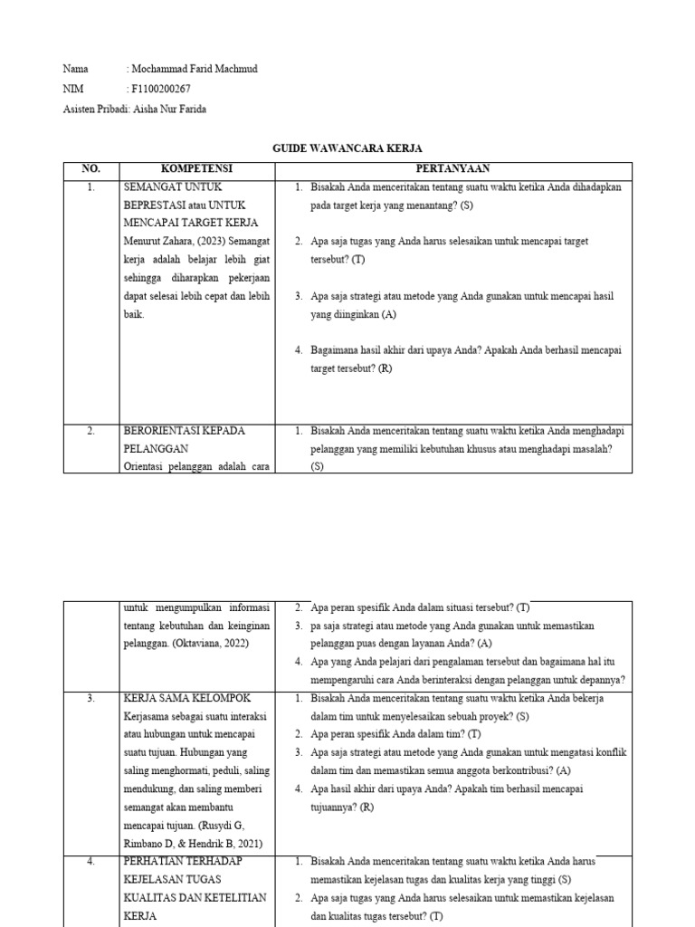 Panduan Wawancara Kerja | PDF | Karier & Perkembangan