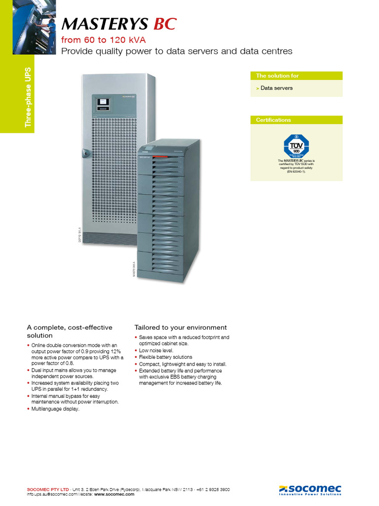 Masterys BC 100 120 Kva | PDF | Electricity | Electromagnetism