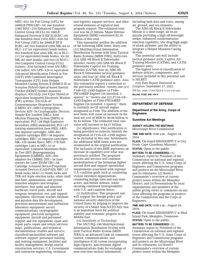 Federal Register / Vol. 89, No. 151 / Tuesday, August 6, 2024 / Notices ...