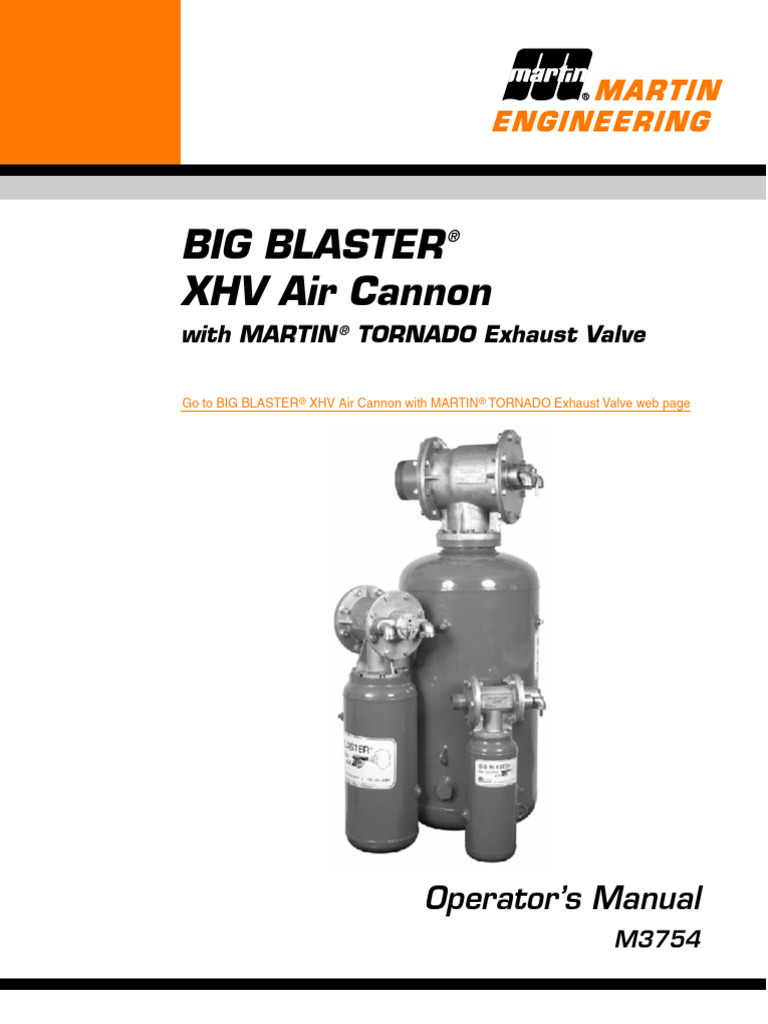 Big Blaster XHV Air Cannon: Operator's Manual | PDF | Valve | Pipe ...