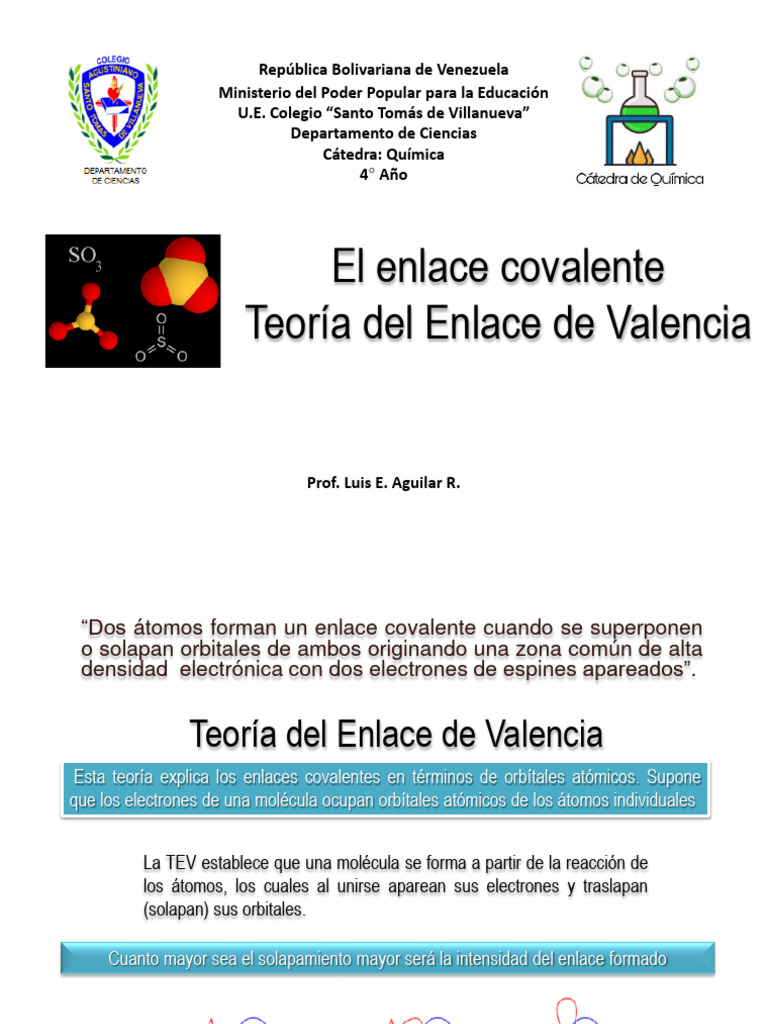 TEMA XI B Enlace Covalente TEV | PDF | Enlace químico | Polaridad química