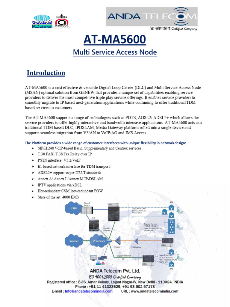 Msan Datasheet (At-Ma5600) | PDF | Computer Engineering | Communications Protocols