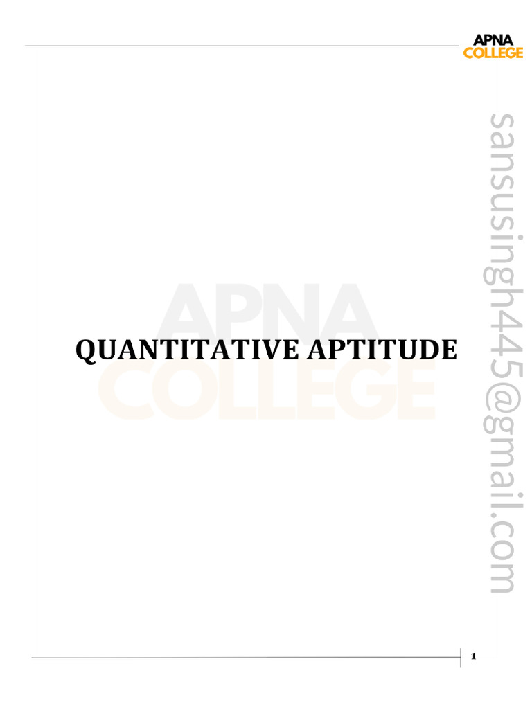 Aptitude Preparation Sheet | PDF