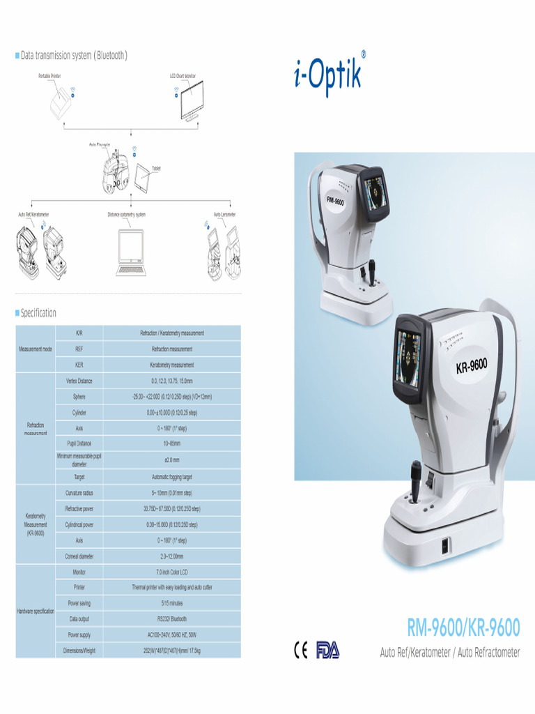 KR 9600 Auto Ref Keratometer | PDF
