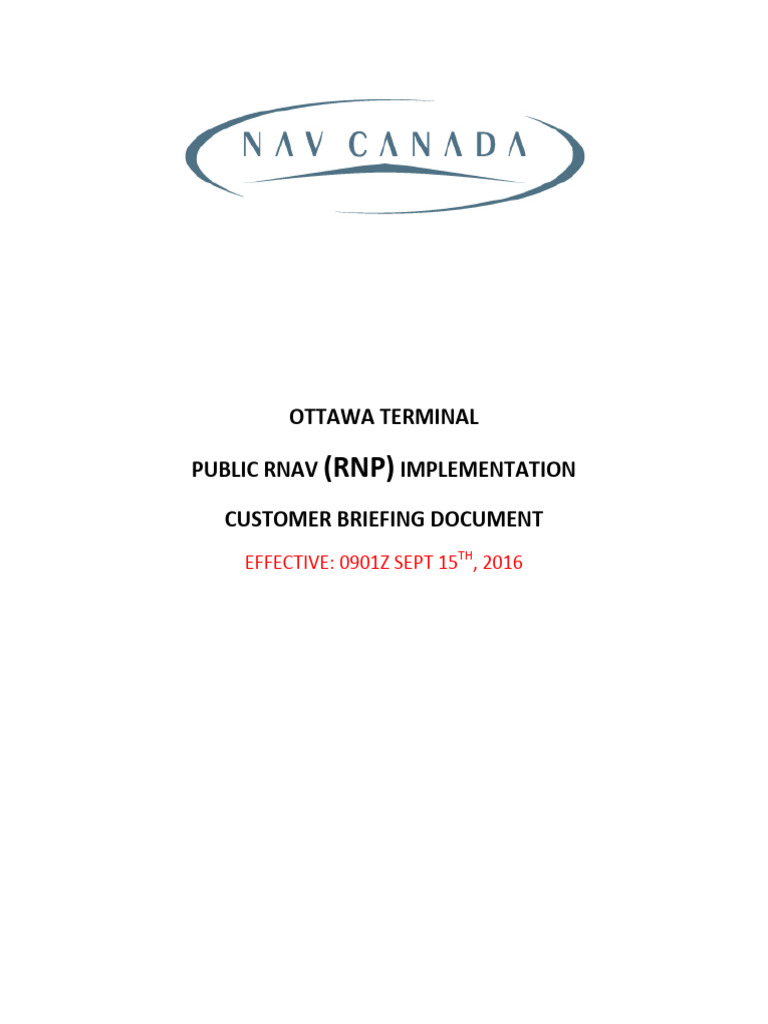 Cyow RNP Ar Atc Guidance Sept - 15th - 2016 - Ver3 | PDF | Instrument Flight Rules | Aviation