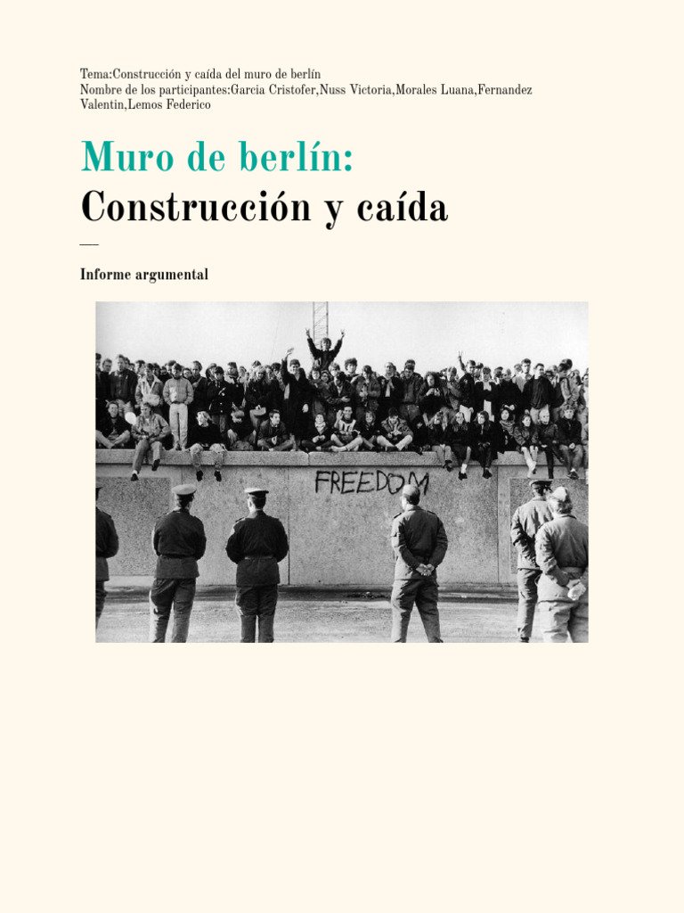Construccion y Destruccion Del Muro de Berlin | PDF | muro de Berlín | Alemania del Este