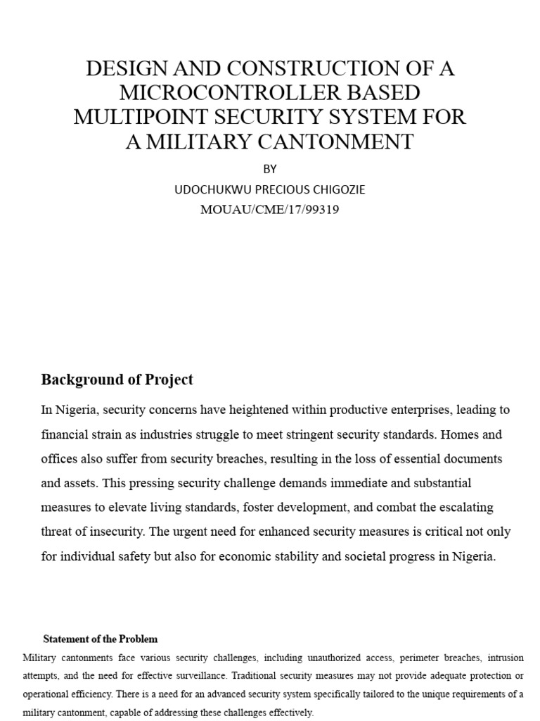 Military Cantonment Security System | PDF | Computer Security | Security