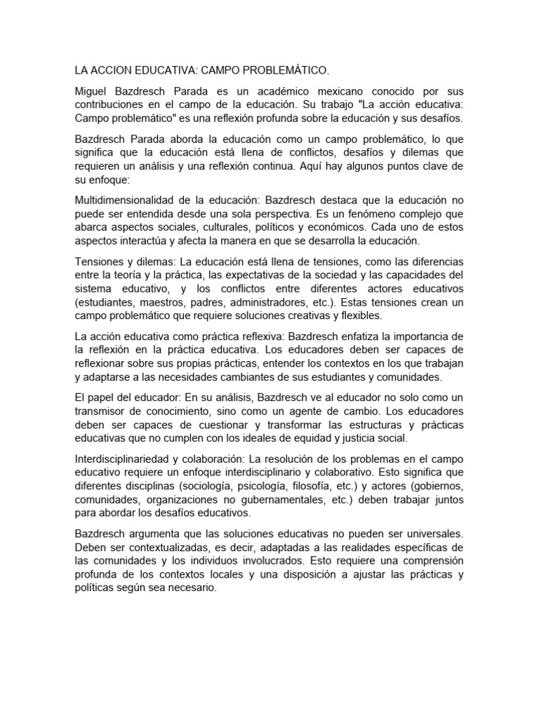 La Accion Educativa ... Cata | PDF | Enseñando | Maestros