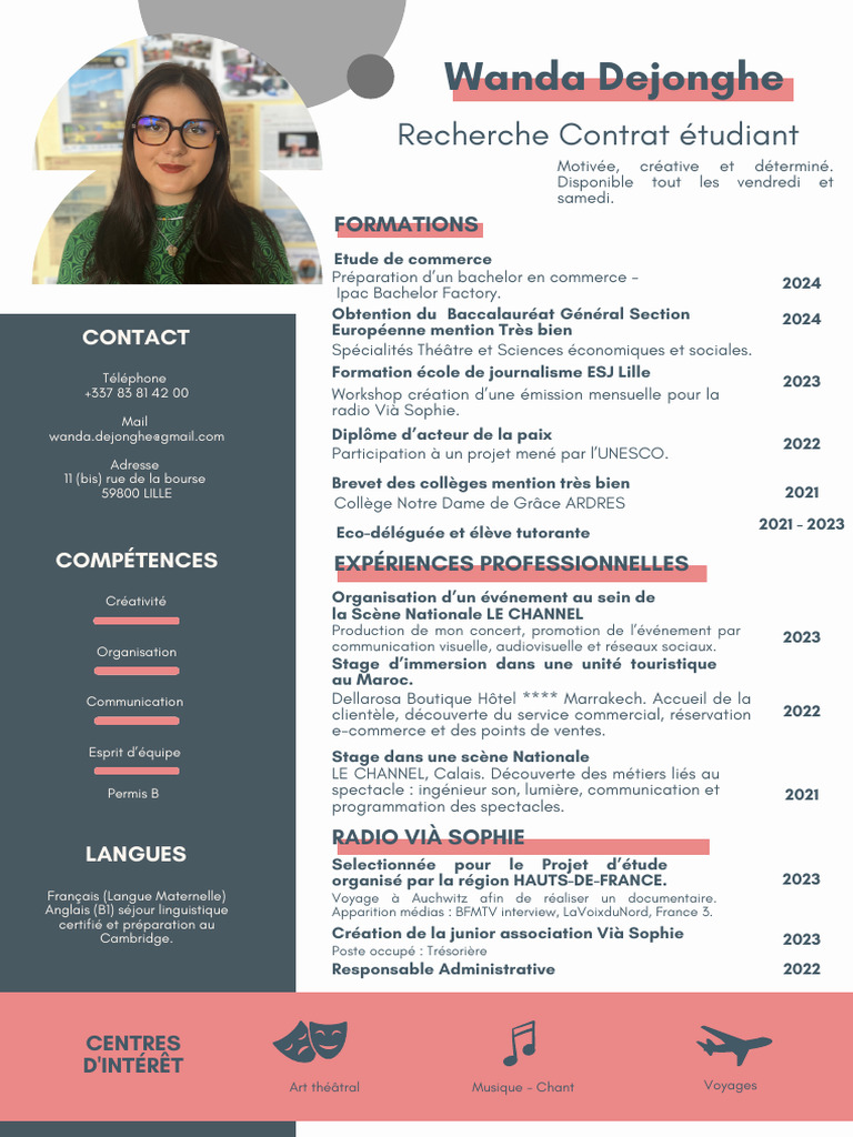 CV de Wanda Dejonghe - Journalisme et Arts | PDF