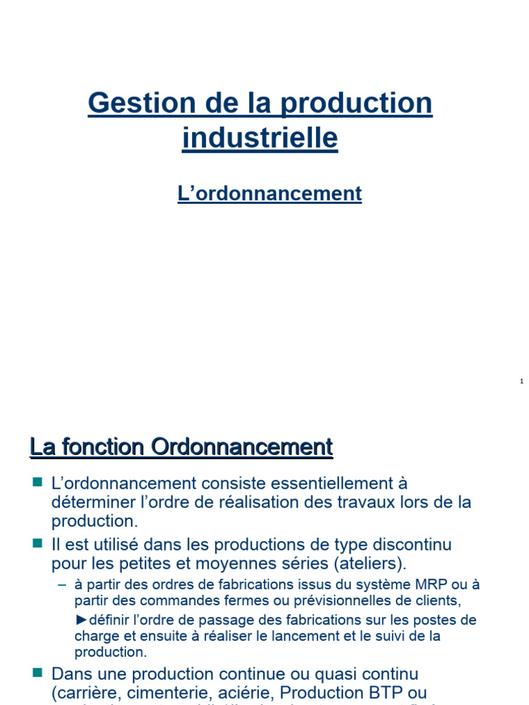 Cours Menara Gestion Production Chap4 | PDF | Production et fabrication