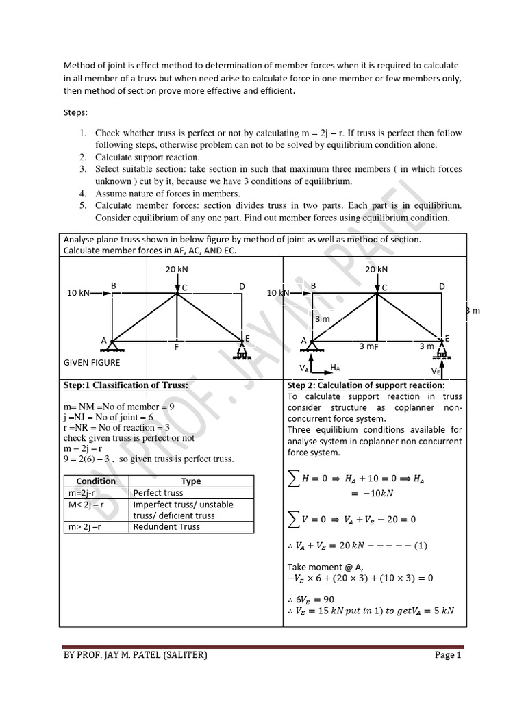 Truss Section JMP 23.3.2020 | PDF | Truss | Chemical Equilibrium