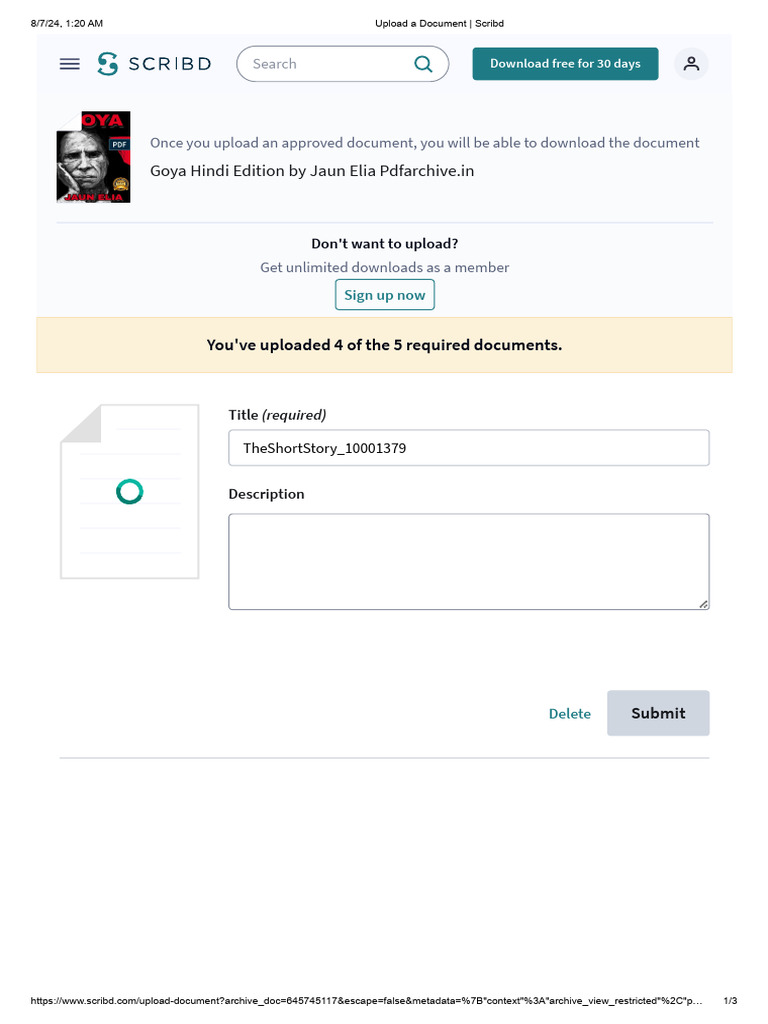 Upload A Document - Scribd | PDF | Scribd | Internet