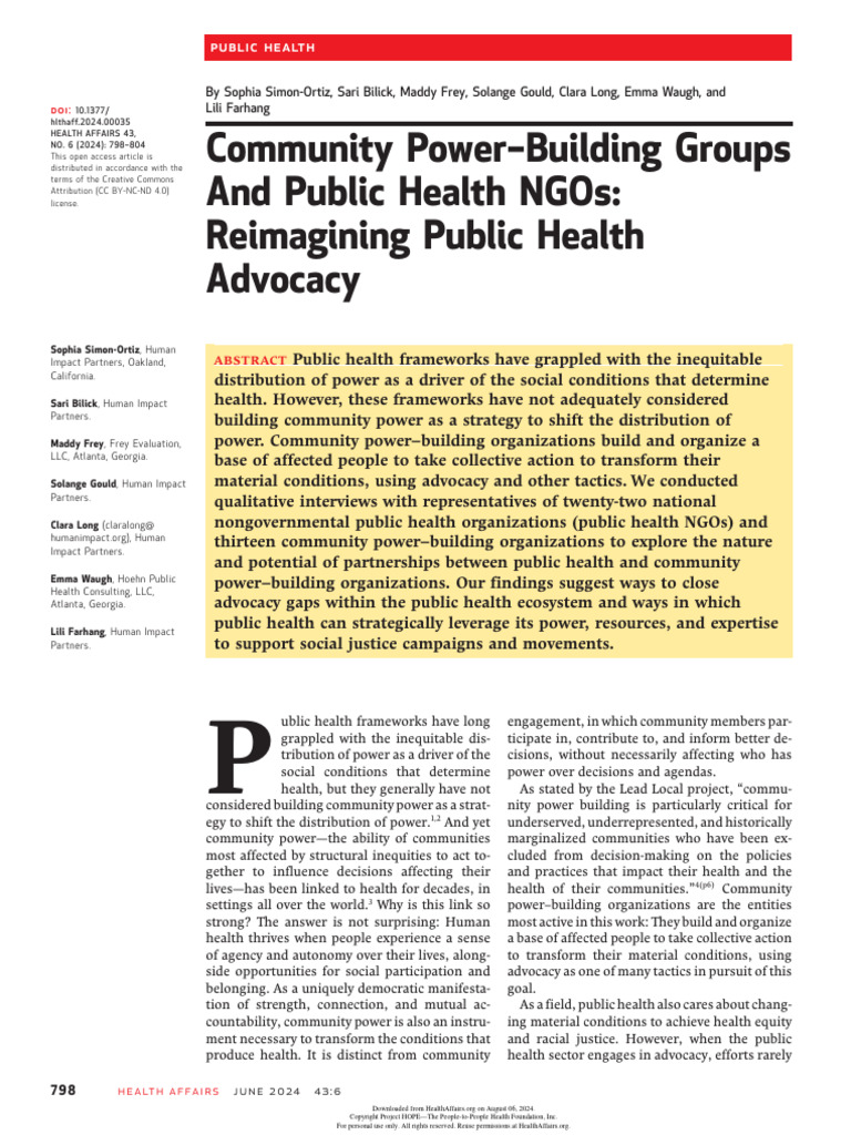 Simon Ortiz Et Al 2024 Community Power Building Groups and Public ...