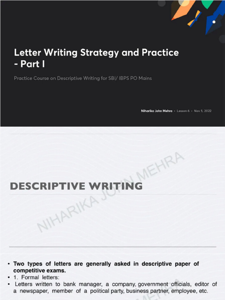 Letter Writing Strategy and Practice Part I No Anno | PDF