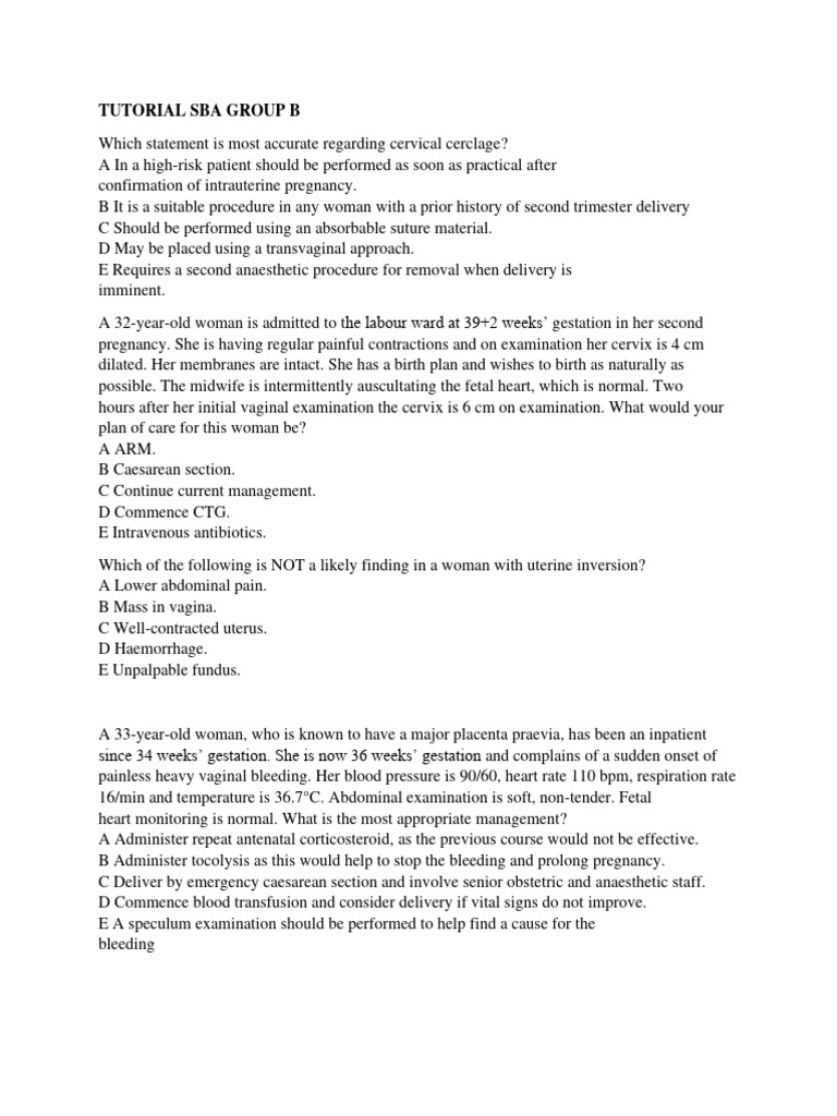 Tutorial Sba Group B | PDF | Childbirth | Pregnancy