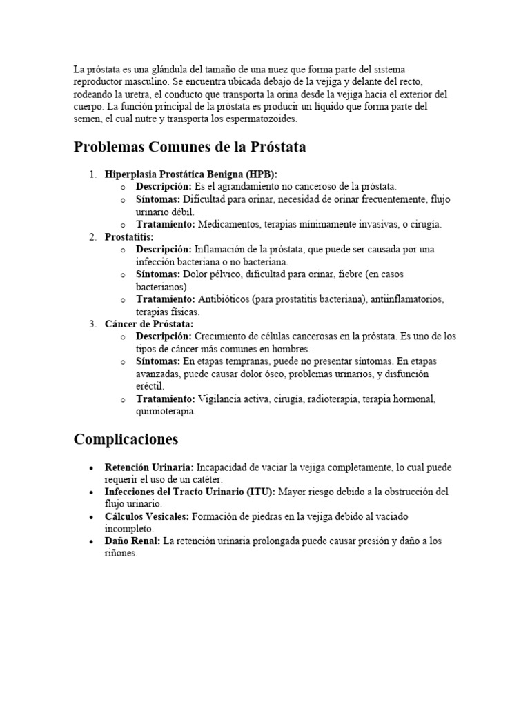 La Próstata Es Una Glándula Del Tamaño de Una Nuez Que Forma Parte Del ...
