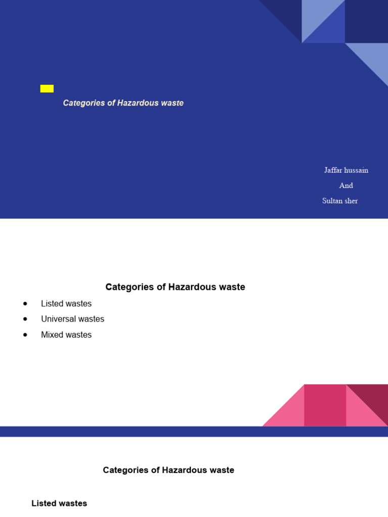 Categories of Hazardous Waste | PDF | Hazardous Waste | Waste