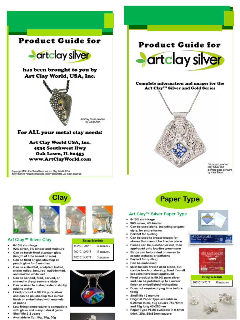 Art Clay Product Booklet | PDF | Materials