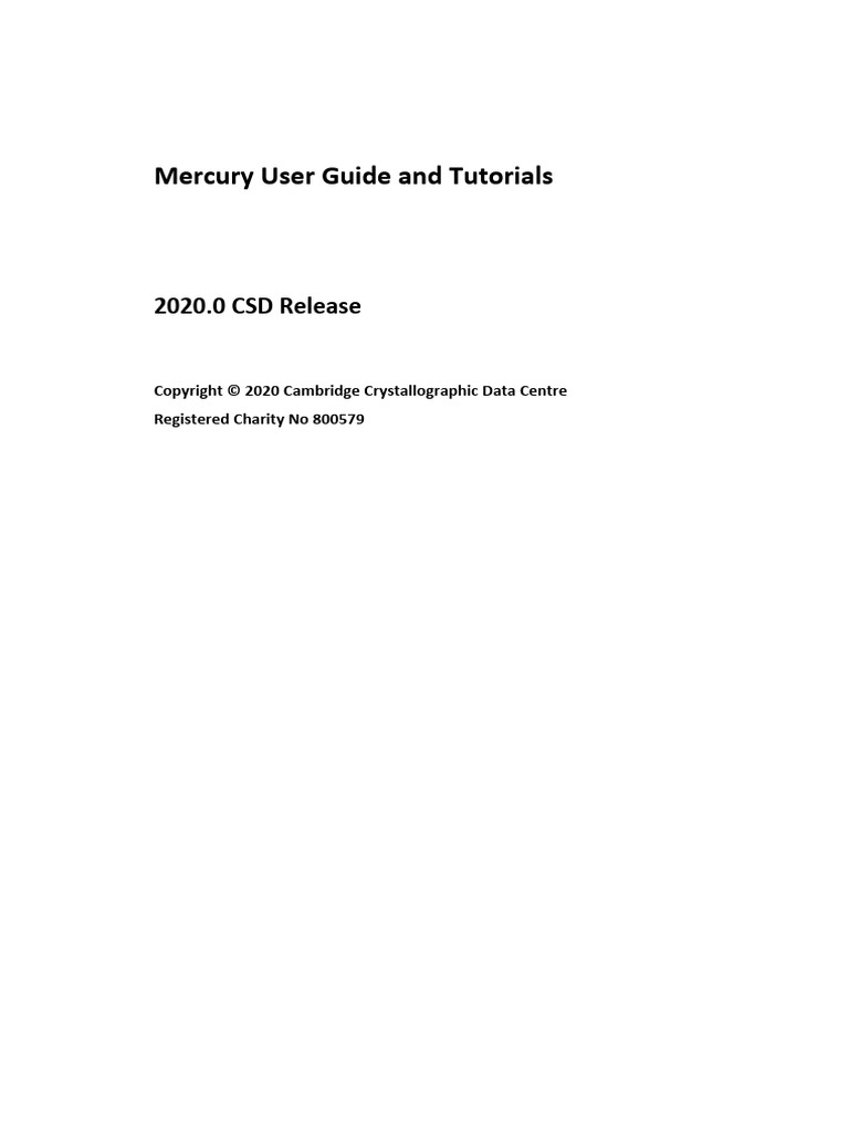 Mercury User Guide and Tutorials | PDF | Crystal Structure | License