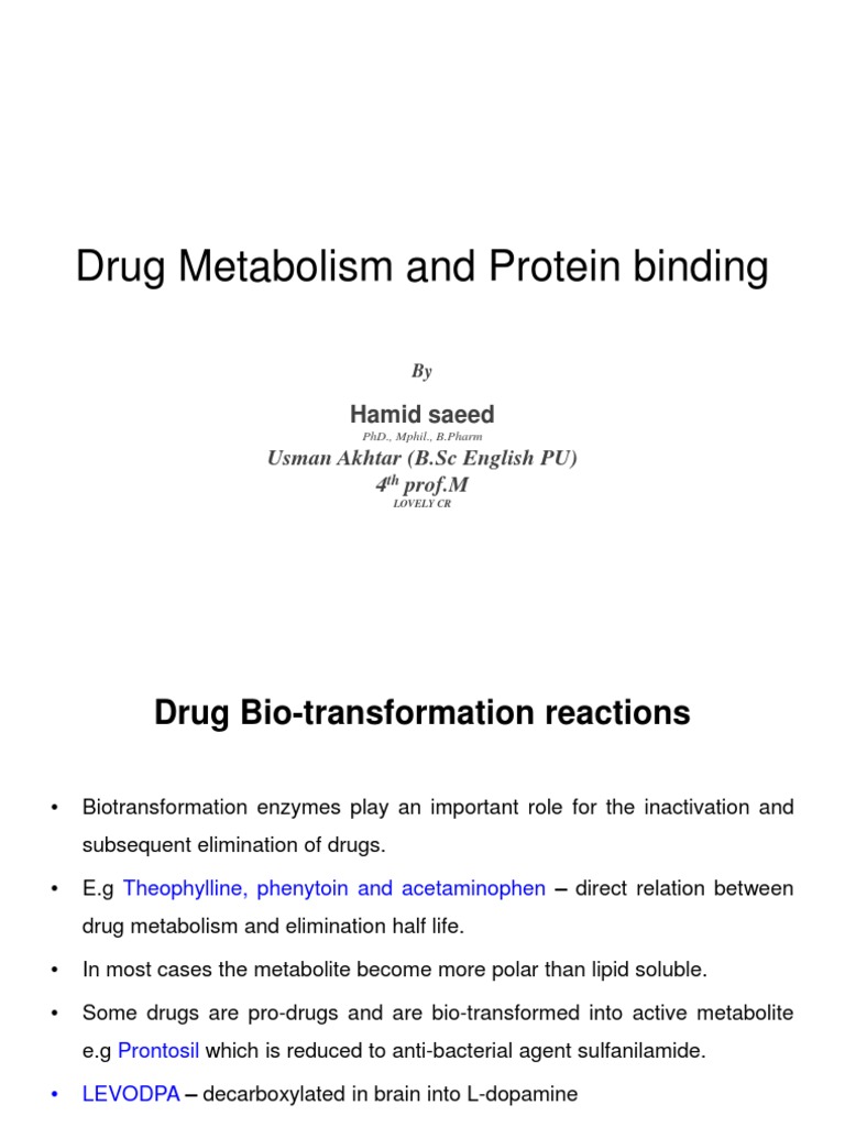 Drug Metabolism | PDF | Drug Metabolism | Renal Function