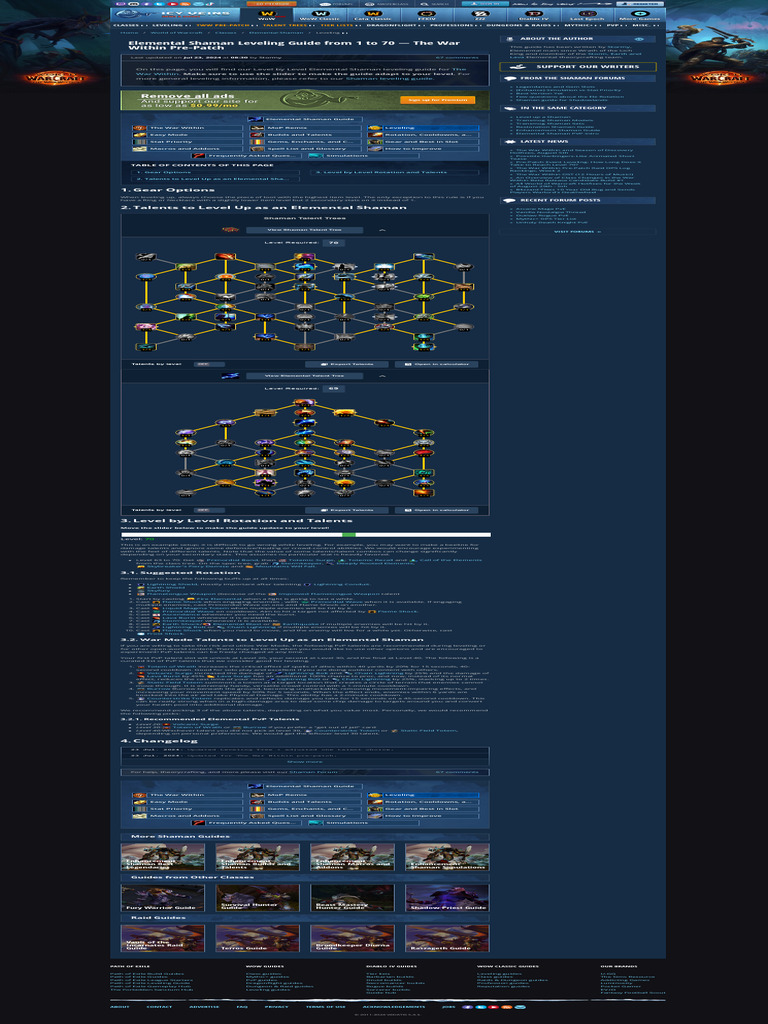 Elemental Shaman Leveling Guide | PDF | World Of Warcraft