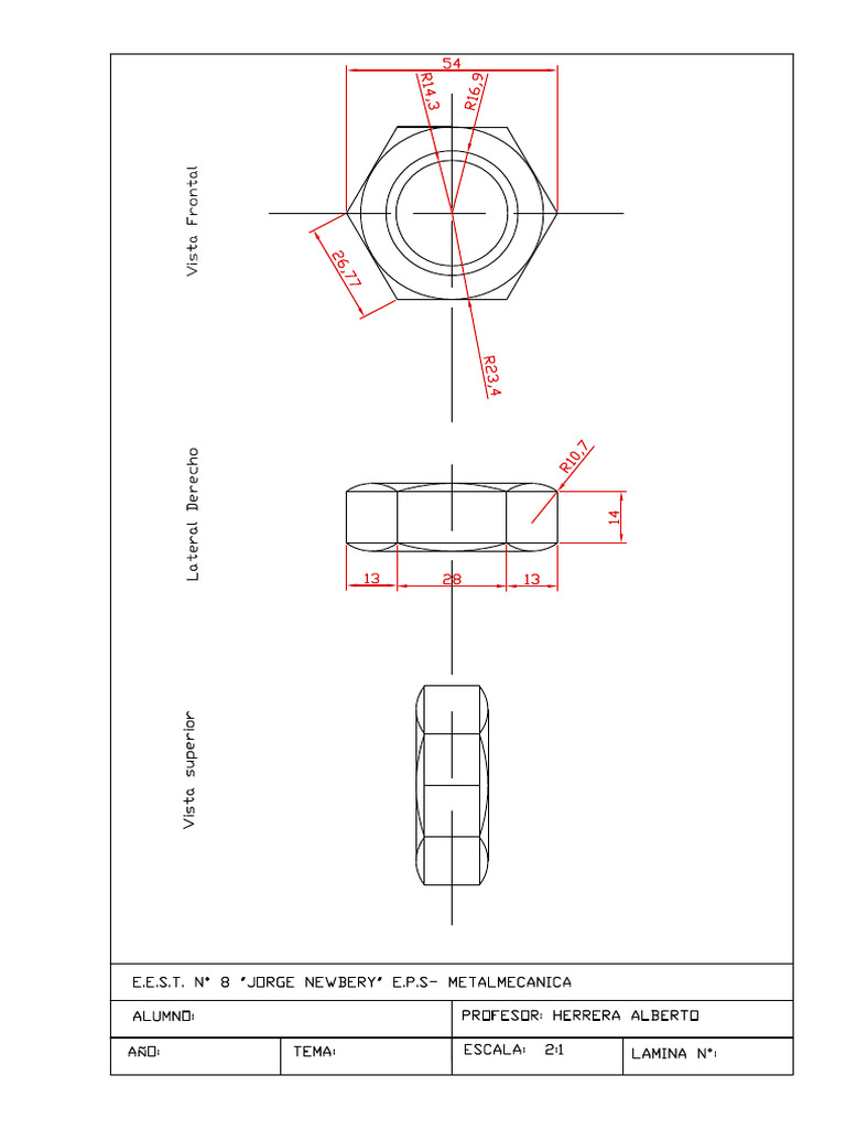 Lamina N°1 Tuerca | PDF