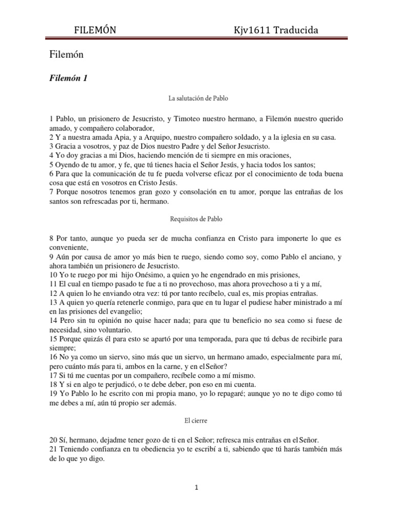 057 Filemón - KJV en Español | PDF | Epístola a Filemón | Cristo (título)