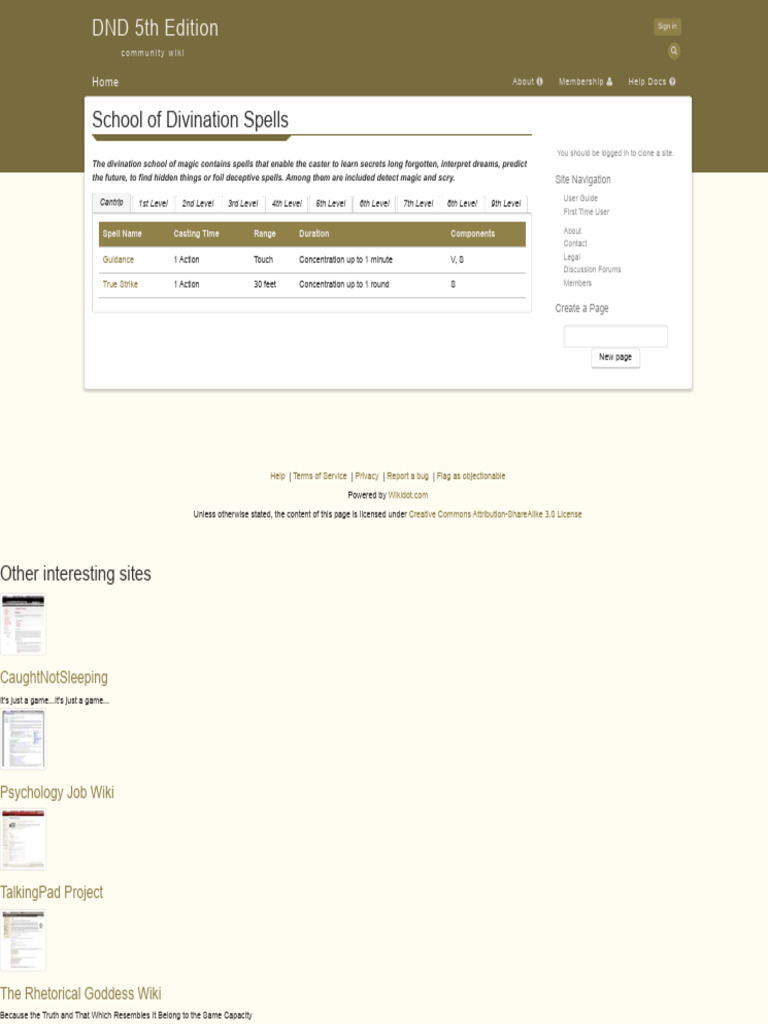 School of Divination Spells - DND 5th Edition | PDF | Wiki